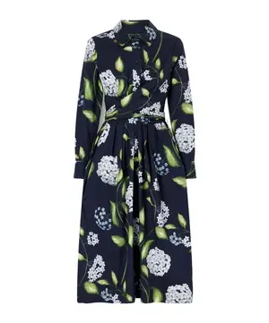Oscar De La Renta Wrap-effect Floral-print Cotton-blend Poplin Shirt Dress - No