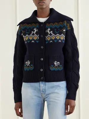 ALEMAIS Intarsia-knit Wool Cardigan