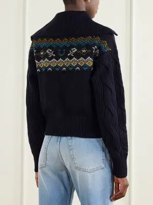 ALEMAIS Intarsia-knit Wool Cardigan