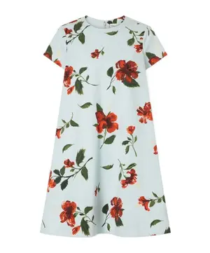 Oscar De La Renta Floral-print Cotton-blend Poplin Mini Dress - No