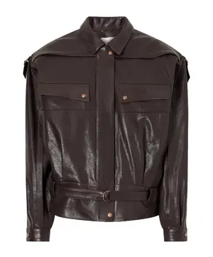 Magda Butrym Belted Leather Jacket - No