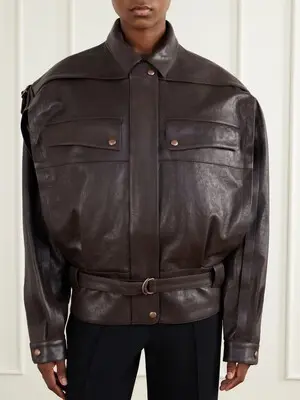 Magda Butrym Belted Leather Jacket