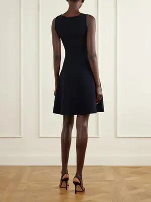Oscar De La Renta Laser-cut Embroidered Knitted Mini Dress