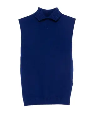JIL SANDER Polo-collar Vest - Blue