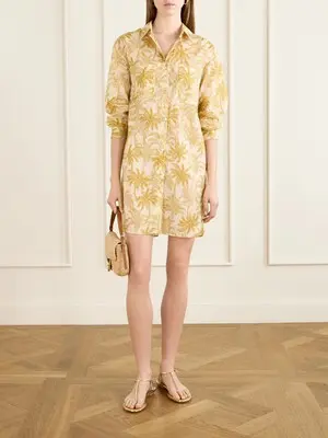 ERES Exotic Print Cotton Chiffon Shirt Dress