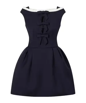 SHUSHU/TONG Bow Cut-out Sleeveless Wool Mini Dress - No