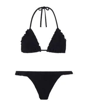 Hunza G Naomi Ruffled Original Crinkle Bikini - No