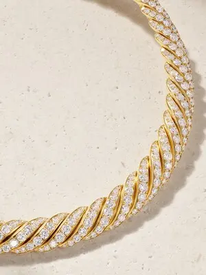 David Yurman Sculpted Cable 18-karat Gold Diamond Necklace