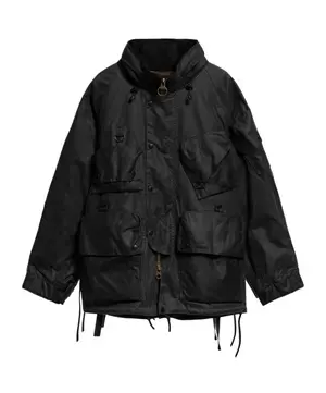 Barbour Multi-pocket Waxed Jacket - Black