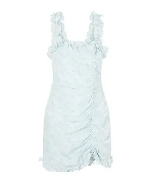 Alessandra Rich Silk-satin Mini Dress - Blue