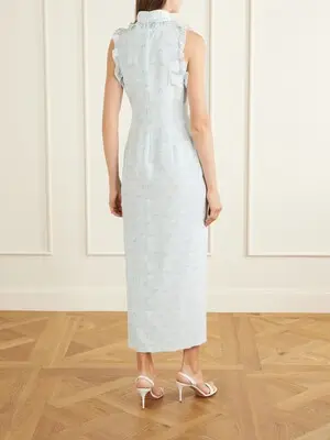 Alessandra Rich Printed Silk Midi Dress