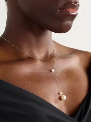 Sophie Bille Brahe Trois Moon 14-karat Recycled Gold Pearl Necklace