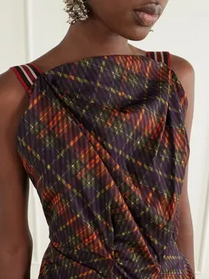 Dries Van Noten Draped Gingham Dress