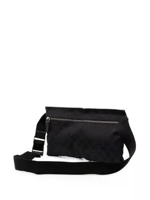 Gucci 2000-2015 Gg Canvas Double Pocket Belt Bag - Black