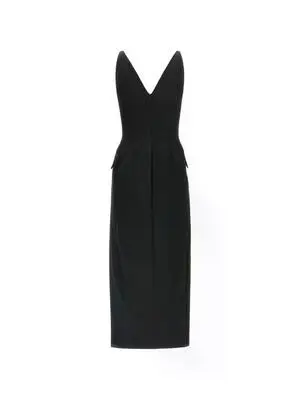 Sportmax V-neck Maxi Dress - Black
