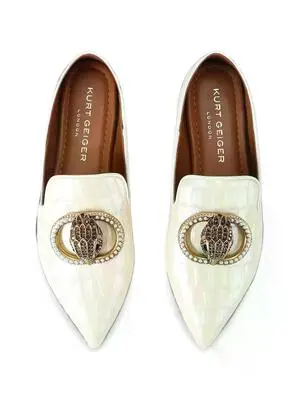 Kurt Geiger 225 Chelsea Crocodile-effect Pointed-toe Loafers