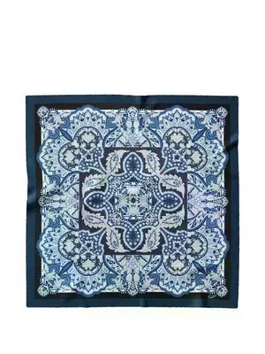 ELIZABETTA Malta Paisley-print Silk Scarf - Blue