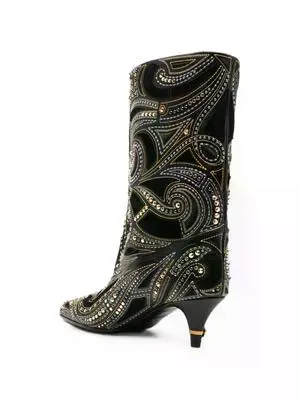 Versace Studded Leather Ankle Boots