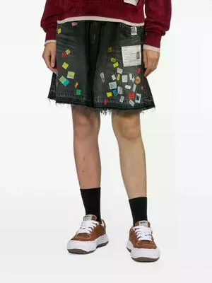 Mihara Yasuhiro Patch-detail Frayed-hem Shorts