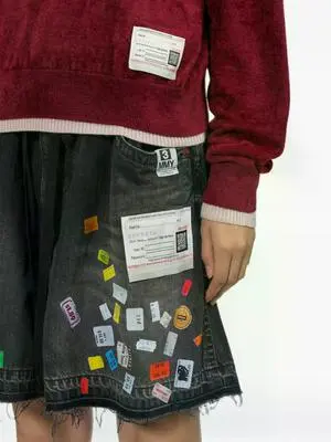 Mihara Yasuhiro Patch-detail Frayed-hem Shorts