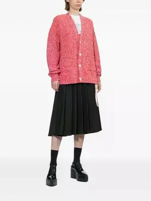 Joshua Sanders Smiley-motif Marl-knit Cardigan - Red
