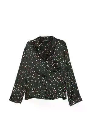 Cynthia Rowley Pill-print Silk Shirt - Black