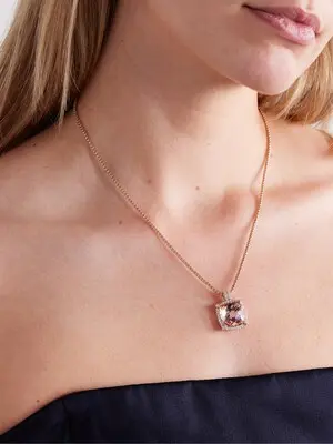 David Yurman Châtelaine 18-karat Rose Gold, Morganite And Diamond Necklace