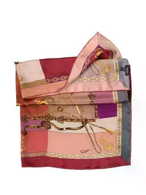 ELIZABETTA Gabriella Equestrian-print Silk Scarf - Red