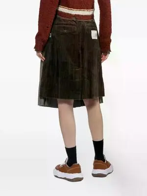 Mihara Yasuhiro Patchwork Pleated Skirt