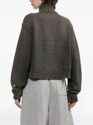 Mihara Yasuhiro Distressed Cable-knit Cardigan