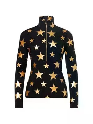 Goldbergh Lunaria Star-print Half-zip Sweatshirt - Black