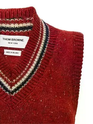 Thom Browne Hector Intarsia-knit Vest - Red