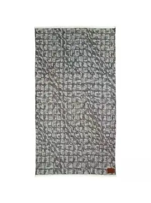 Roberto Cavalli Fringed Blanket - Grey