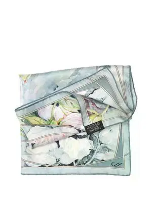 ELIZABETTA Odetta Floral-print Silk Scarf - Blue