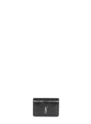 Saint Laurent Quilted Leather Wallet - Black