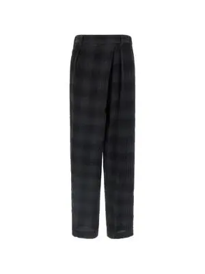 TELA Victor Crinkled-effect Trousers - Black
