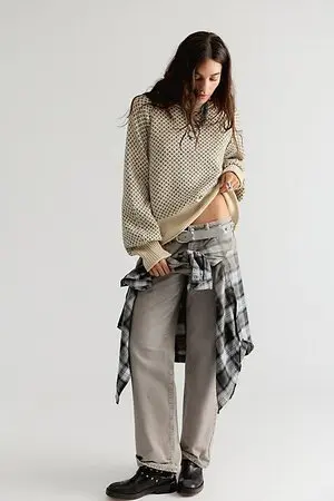 Free People We The Free As If Crew Neck Pullover - Tea Combo