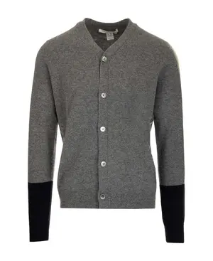 Comme Des Garçons Color-matching Wool Knitted Cardigan