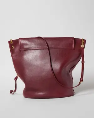 Celine Soft Triomphe Bucket In Shiny Lambskin