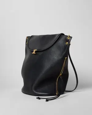 Celine Soft Triomphe Bucket In Shiny Lambskin