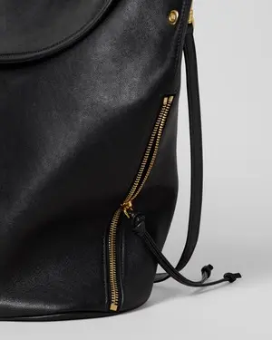 Celine Soft Triomphe Bucket In Shiny Lambskin