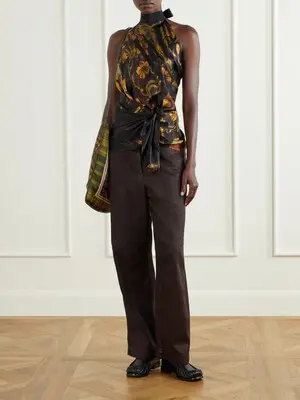 Dries Van Noten Carfys Printed Wrap Top