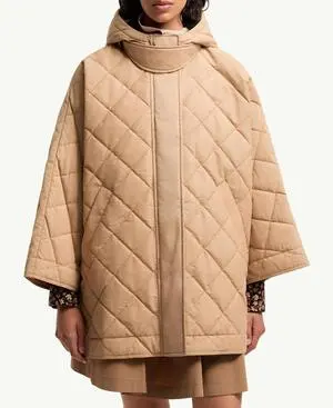 Moncler Diamond-quilted Hooded Cape