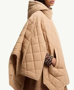 Moncler Diamond-quilted Hooded Cape