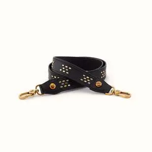 Hobo Flat Stud Guitar Strap - Black