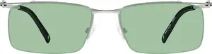 Zenni Rectangle Glasses Titanium Frame - Silver