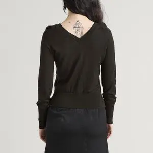 Simone Rocha Merino Silk Double V-neck Jumper