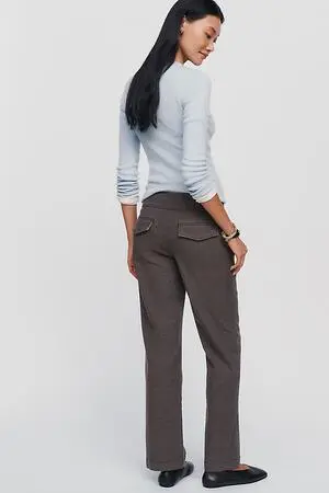 Anthropologie Brushed Cotton Blend Slim Trousers Pants