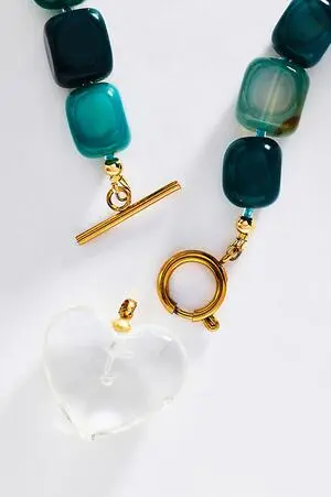 HANNAH B. Crystal Heart Pendant Necklace