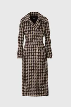Mackage Elodie-bht Fitted Houndstooth Patterned Wool Coat